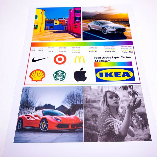 Print UV Poster Art Paper Carton A1 230 Gsm