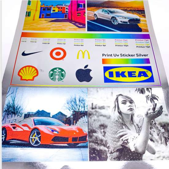 Sticker Stiker Chrome Silver UV