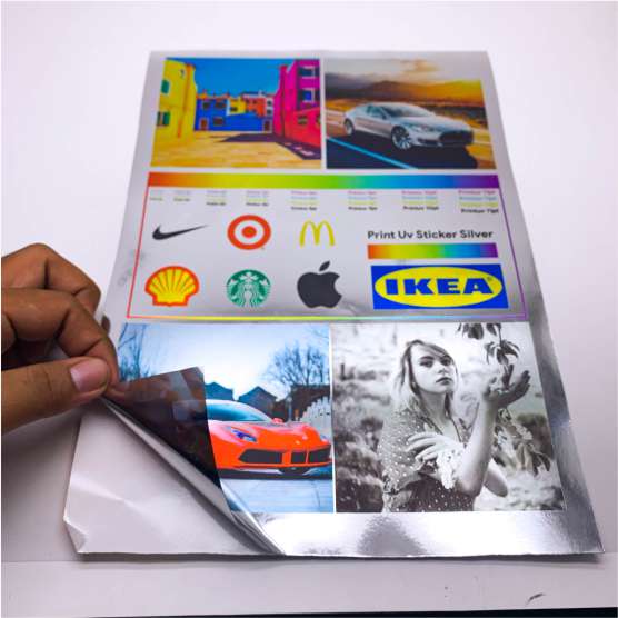 Sticker Stiker Chrome Silver UV